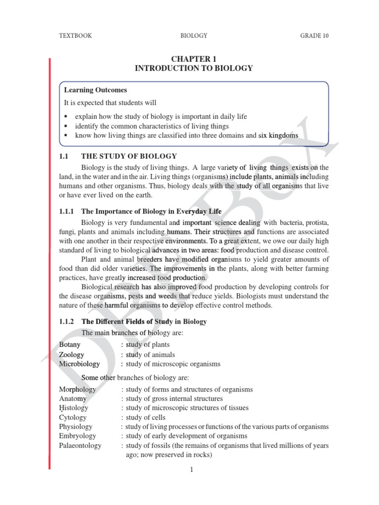 G 10 Biology Student's Book | PDF | Archaea | Plants
