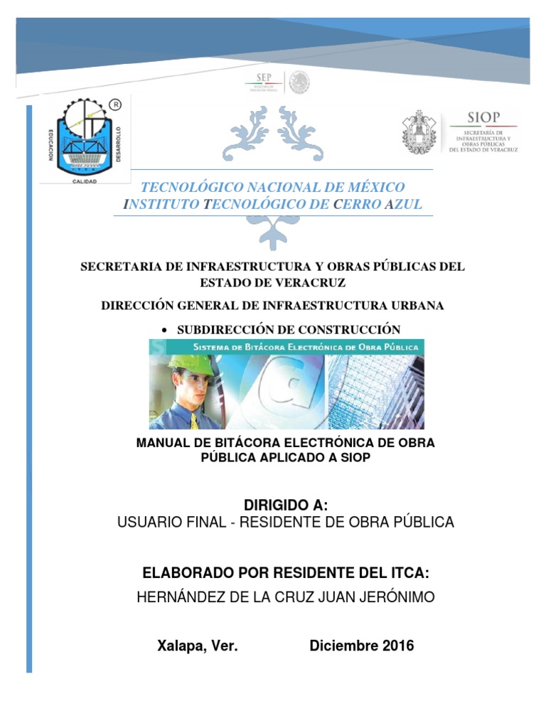 Manual de Bitácora Electrónica de Obra Pública Aplicado A Siop | PDF | explorador de Internet ...