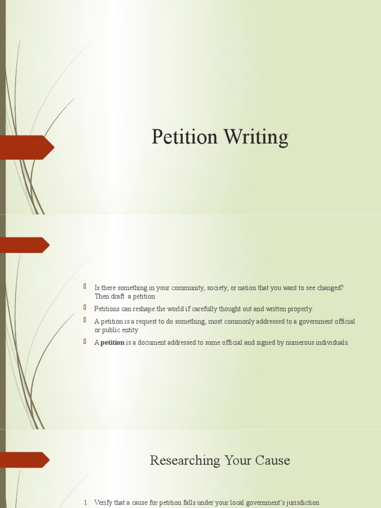 Petition Writing | PDF | Petition | Communication