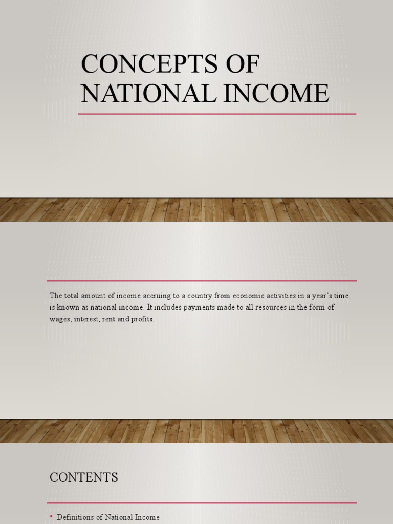 Concepts of National Income | PDF | Measures Of National Income And ...