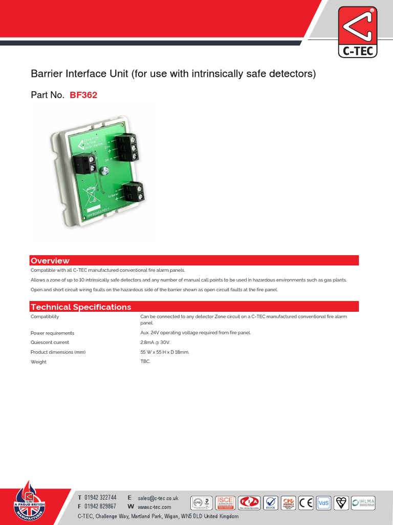 Barrier Interface Unit (For Use With Intrinsically Safe Detectors ...