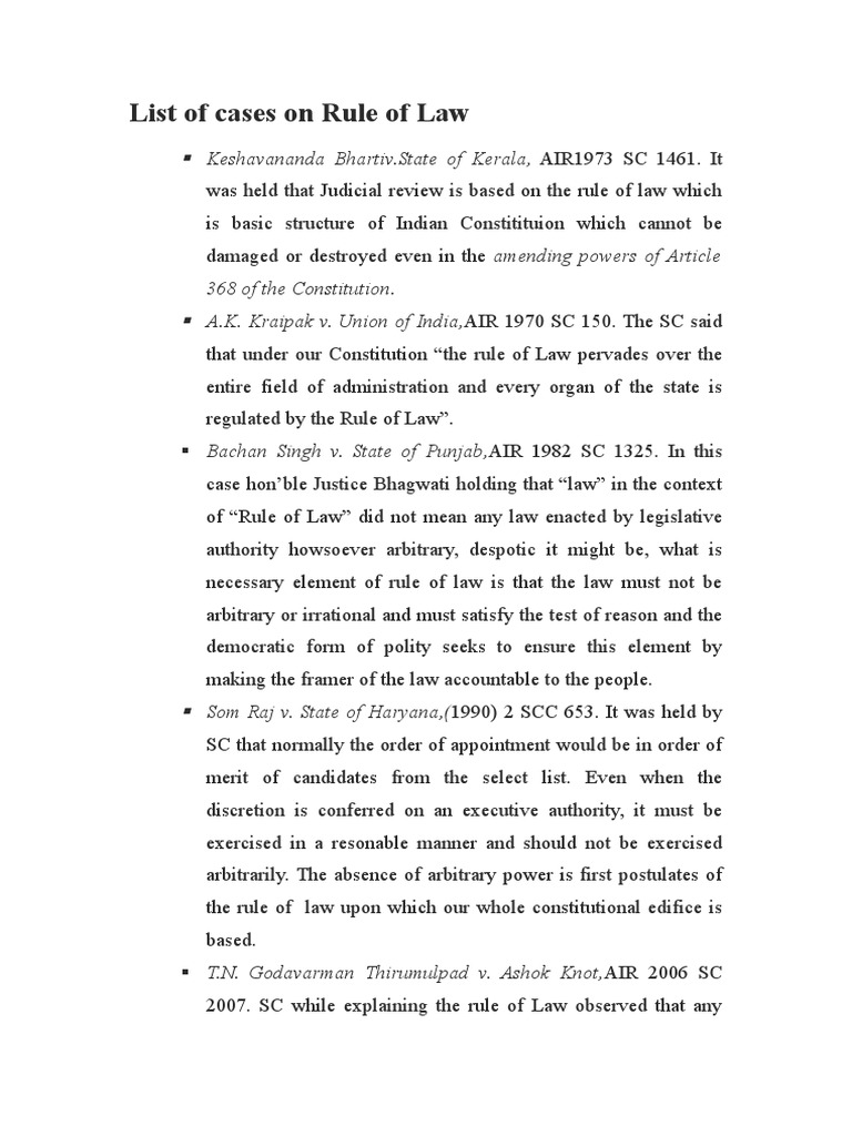M2 T2 Rule of Law | PDF | Supreme Court Of India | Rule Of Law