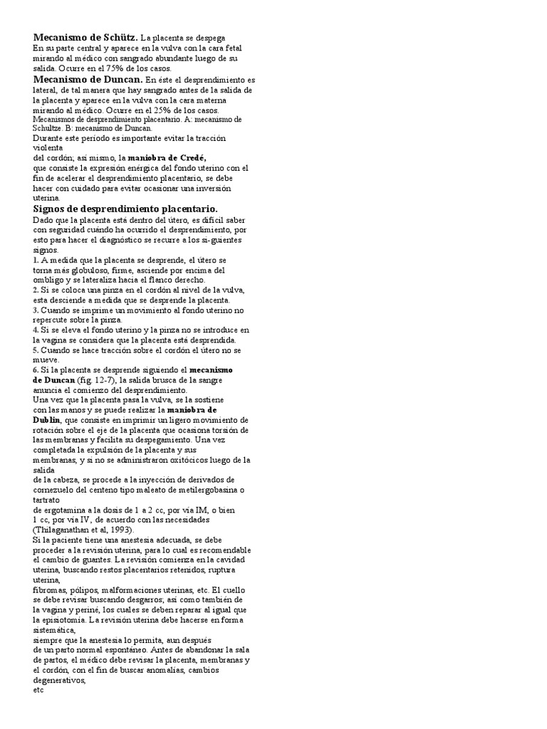 Mecanismo de Schultze | PDF | Placenta | Parto