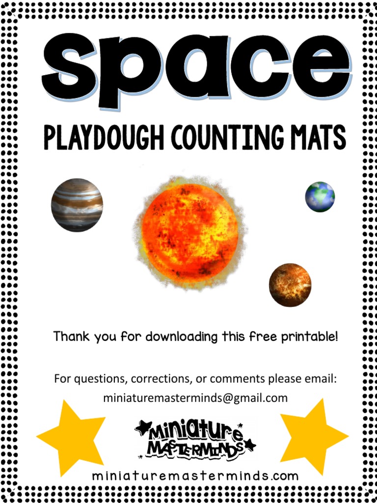 Space Playdough Counting Mats | PDF