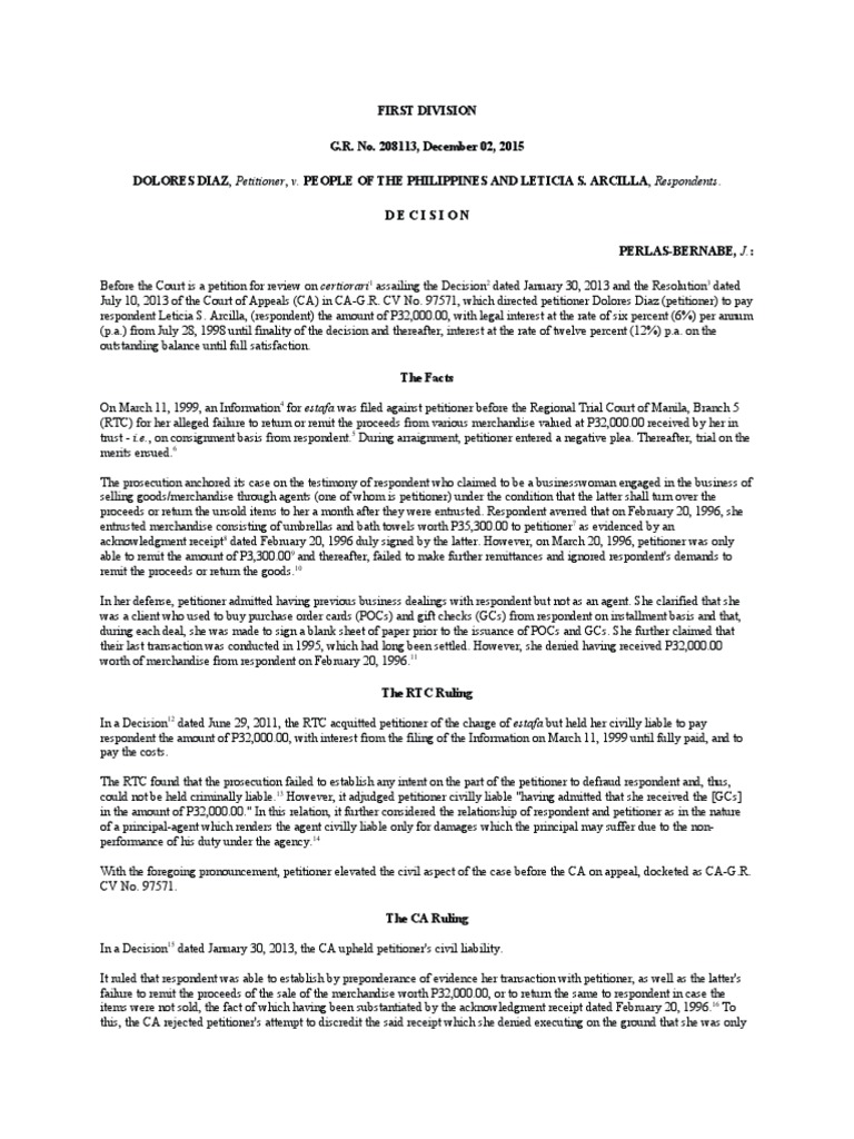 RULE 131 FULL CASE B. Disputable Presumptions 4. Diaz vs. People | PDF ...