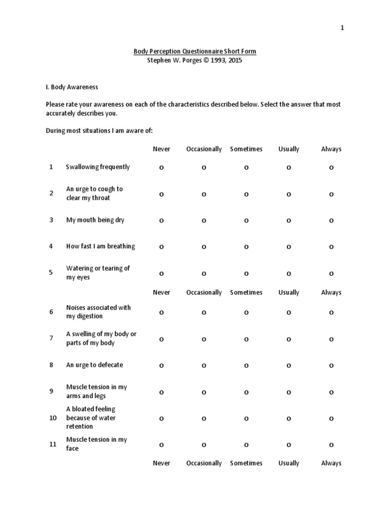 BPQ Questionnaire PDF | PDF | Human Anatomy | Physiology