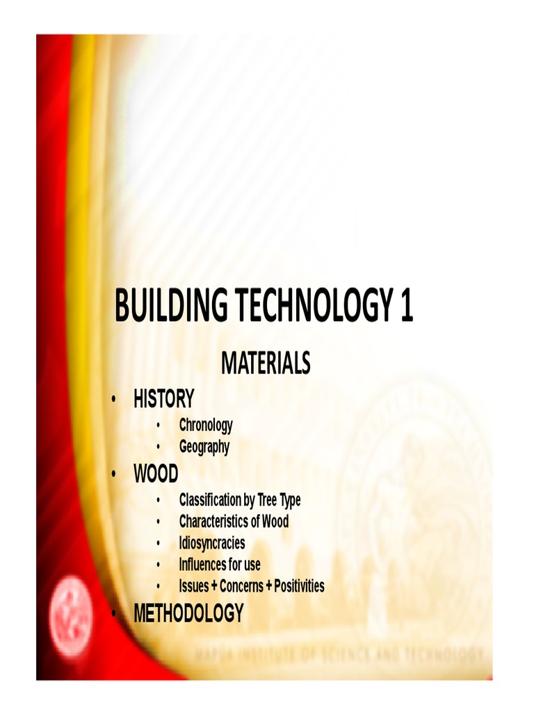 BUILDING TECHNOLOGY 1 - PrimerWood. | PDF | Wood | Brick