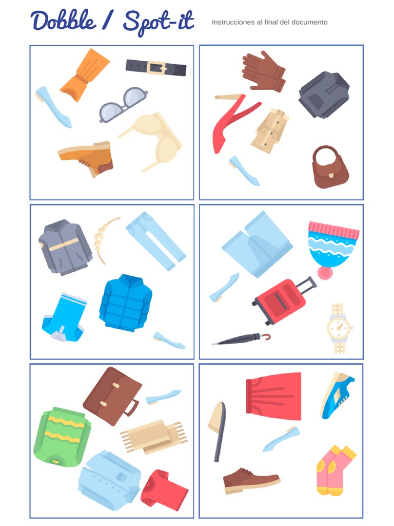 Dobble de La Ropa PDF | PDF | Artes del Lenguaje y Comunicación