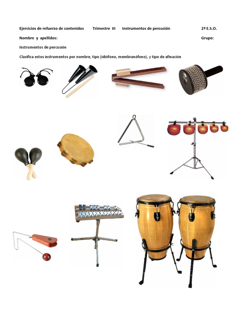 Refuerzo de Contenidos Tr. III Instrumentos de Percusión 2º E.S.O ...