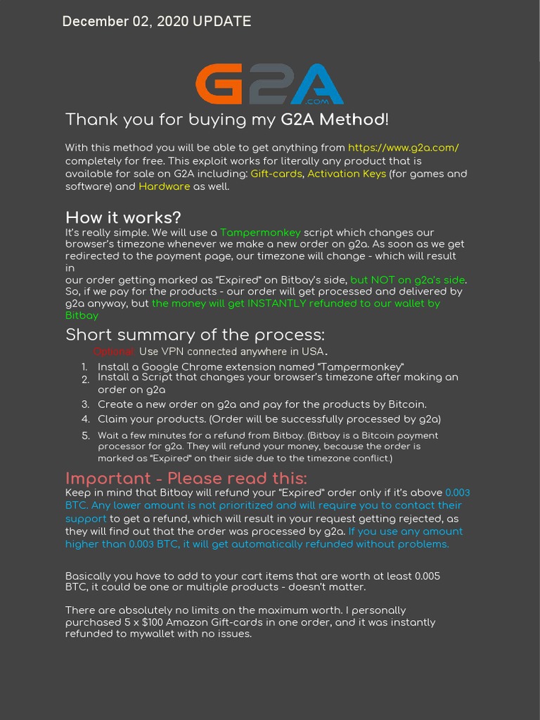 Unlimited Gift Card Method 20.0.1 - G2A | PDF | Bitcoin | Software