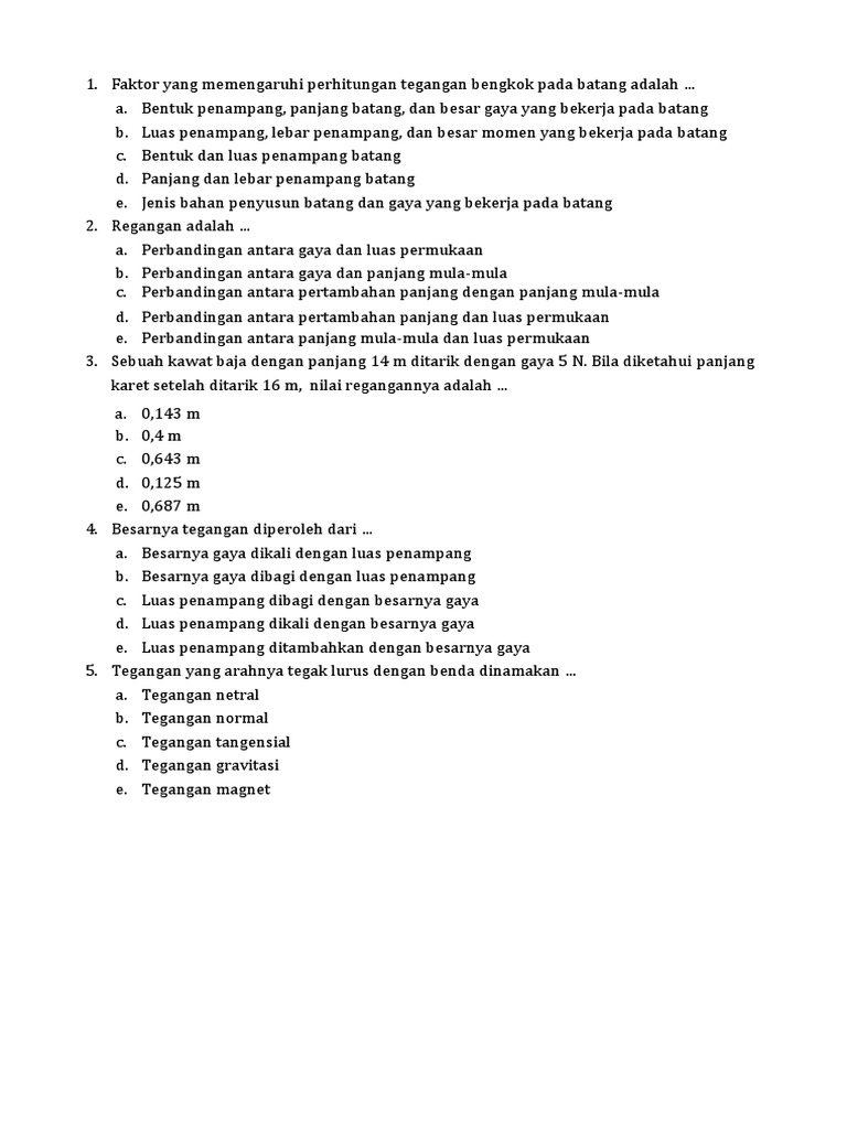 Tegangan dan Regangan pada Batang Bengkok | PDF