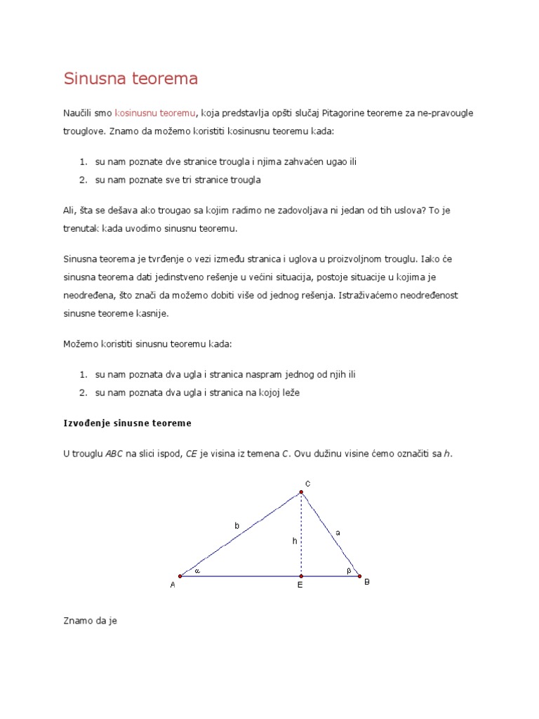 Sinusna Teorema | PDF