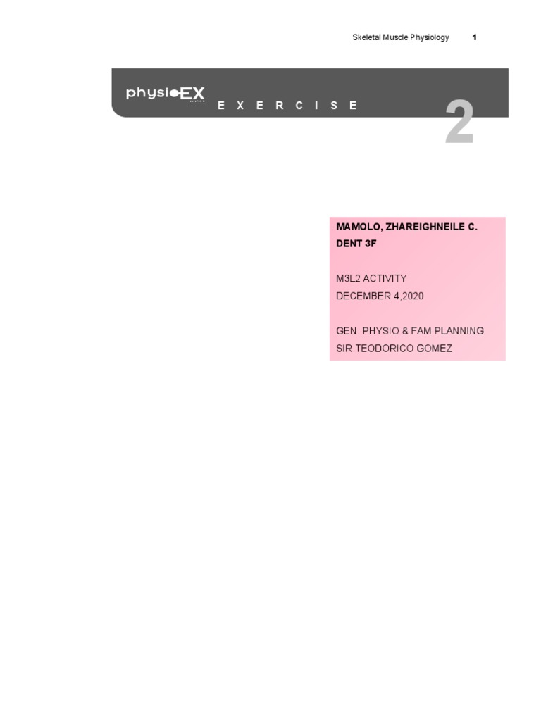 Physioex 2 Skeletal Muscle Physiology Worksheet Act 8 9 Download