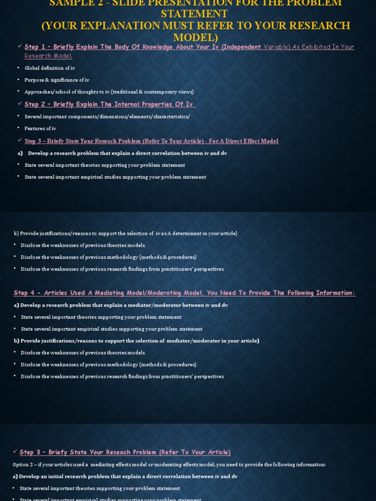 Developing an Effective Problem Statement for Research Involving an ...