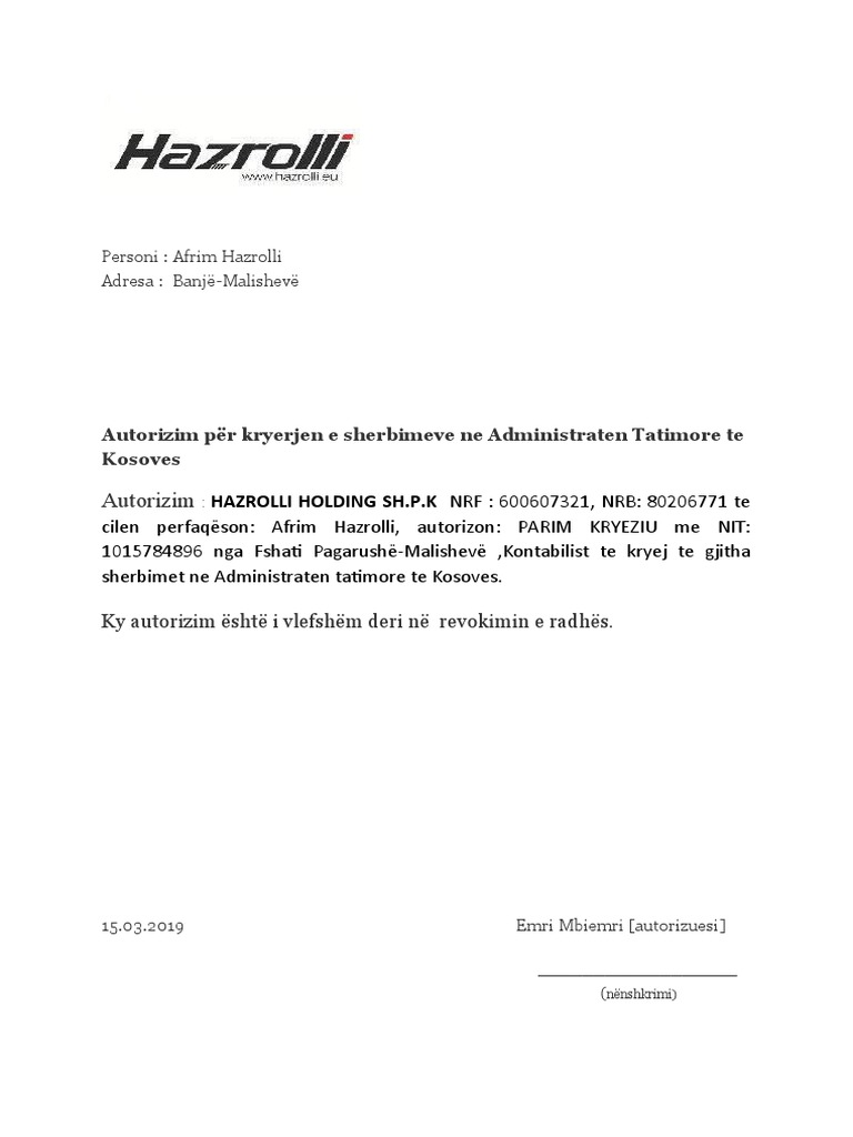 Autorizim Per Atk | PDF