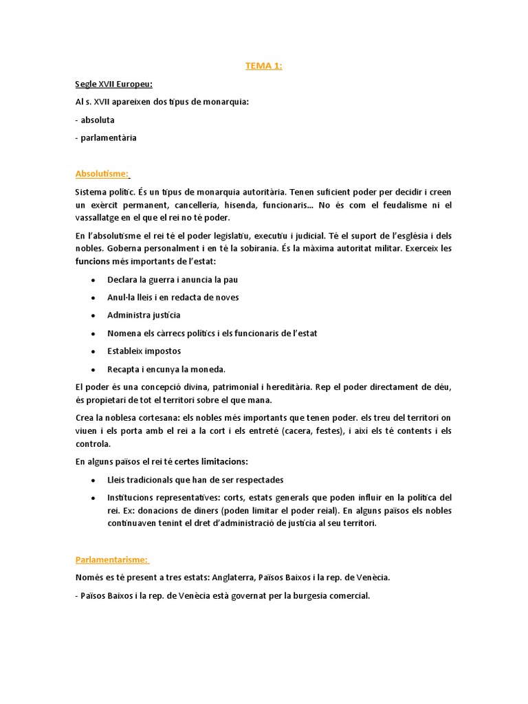 Apunts Tema 1 Socials 4t ESO | PDF