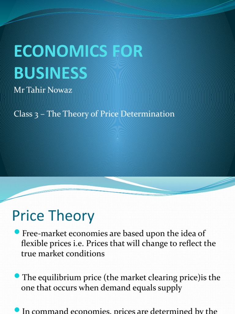Class 3 - Theory of Prices | PDF | Supply And Demand | Demand