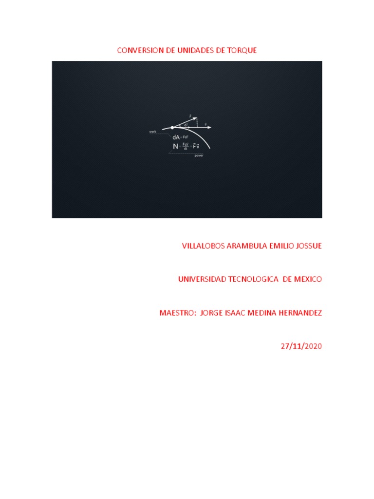 Conversion de Unidades de Torque | PDF