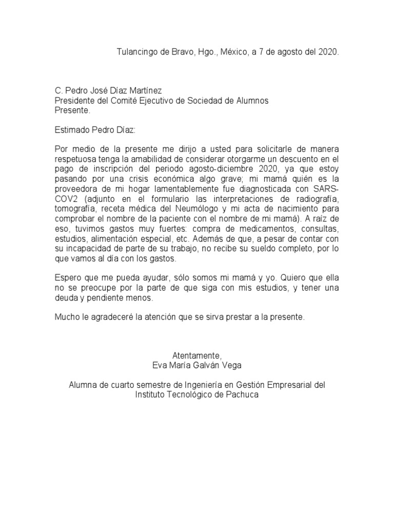 Ofico de Solicitud de Descuento | PDF