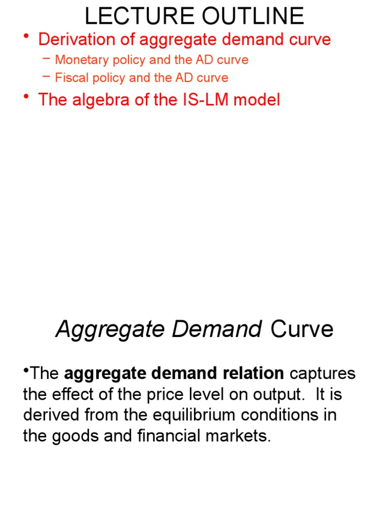 Deriving the Aggregate Demand Curve: An Analysis of the IS-LM Model ...