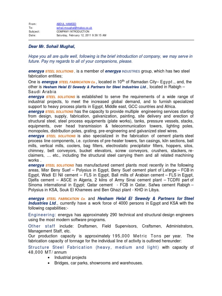 Energya Steel Solutions Overview | PDF | Steel | Engineering