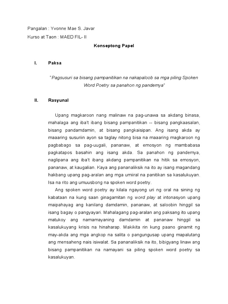 Konseptong Papel | PDF