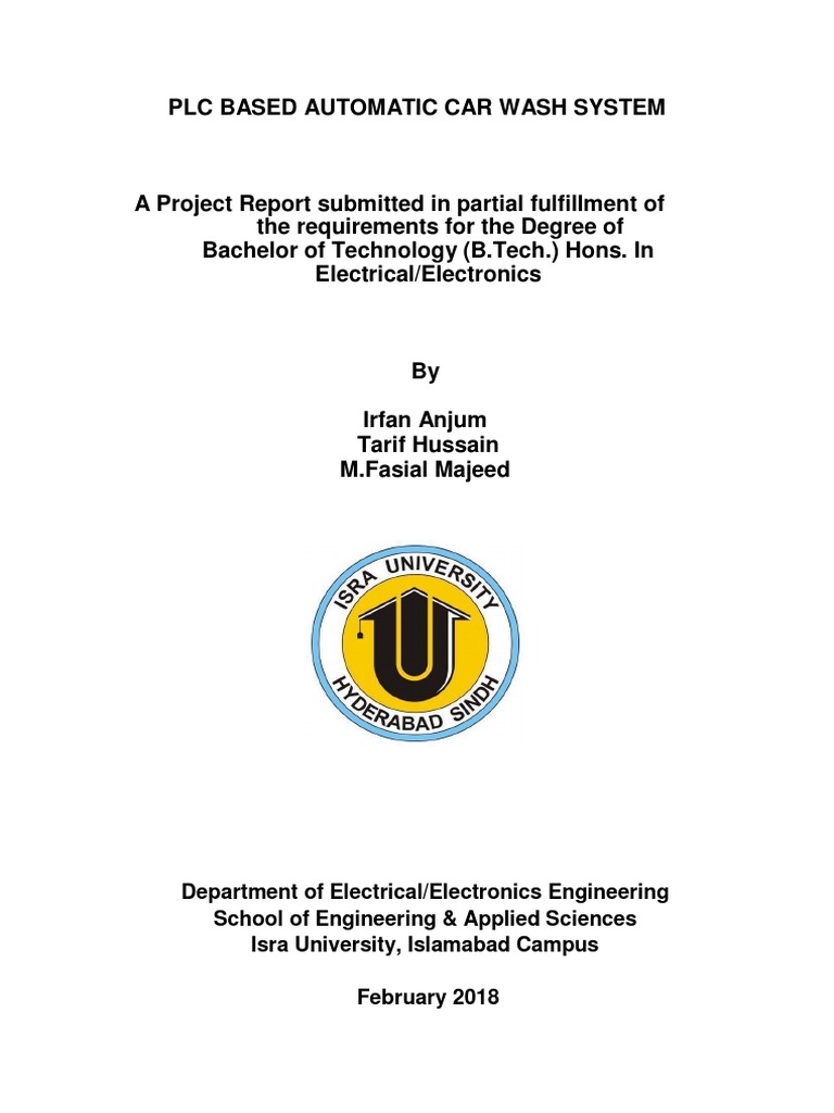 PLC Based Automatic Car Wash System | PDF | Electric Motor ...