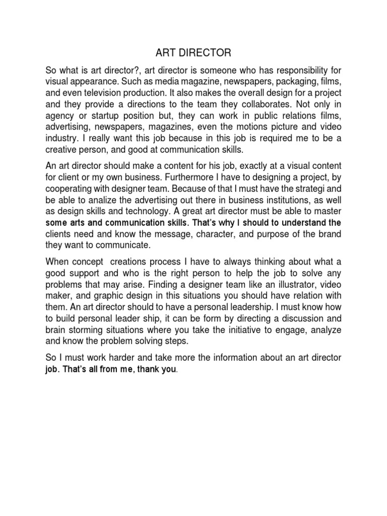 The Role and Responsibilities of an Art Director: Creating Visual ...