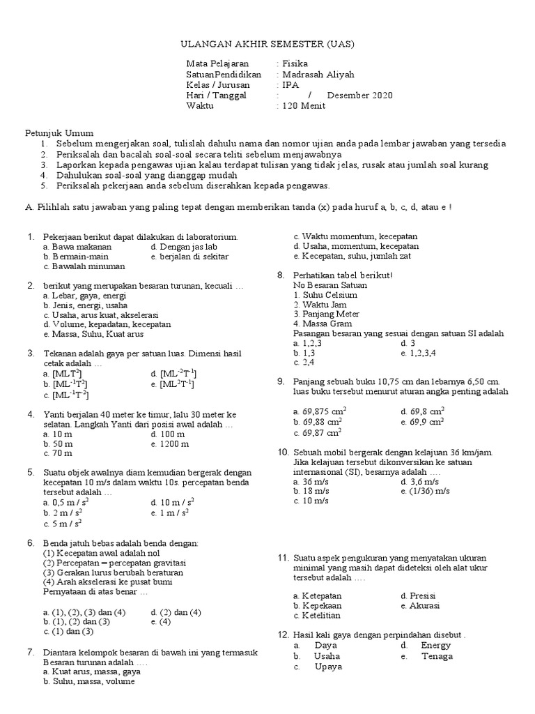Soal Fisika Kelas X | PDF