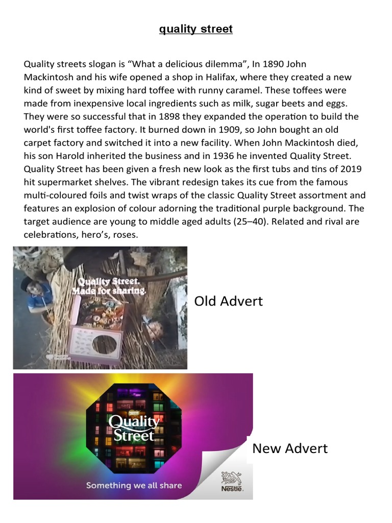 History of Quality Street Chocolates | PDF
