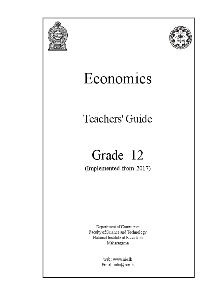 Grade 12 Economics Teachers' Guide | PDF | Capital (Economics) | Resource