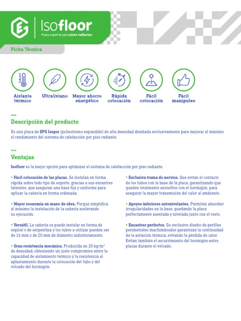 Productos Construccion Isofloor Ficha Tecnica | PDF