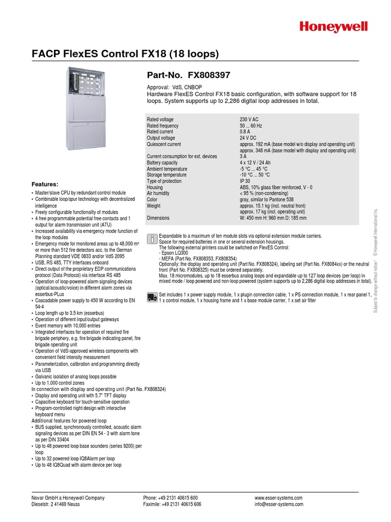 Facp Flexes Control Fx18 (18 Loops) | PDF | Usb | Power Supply