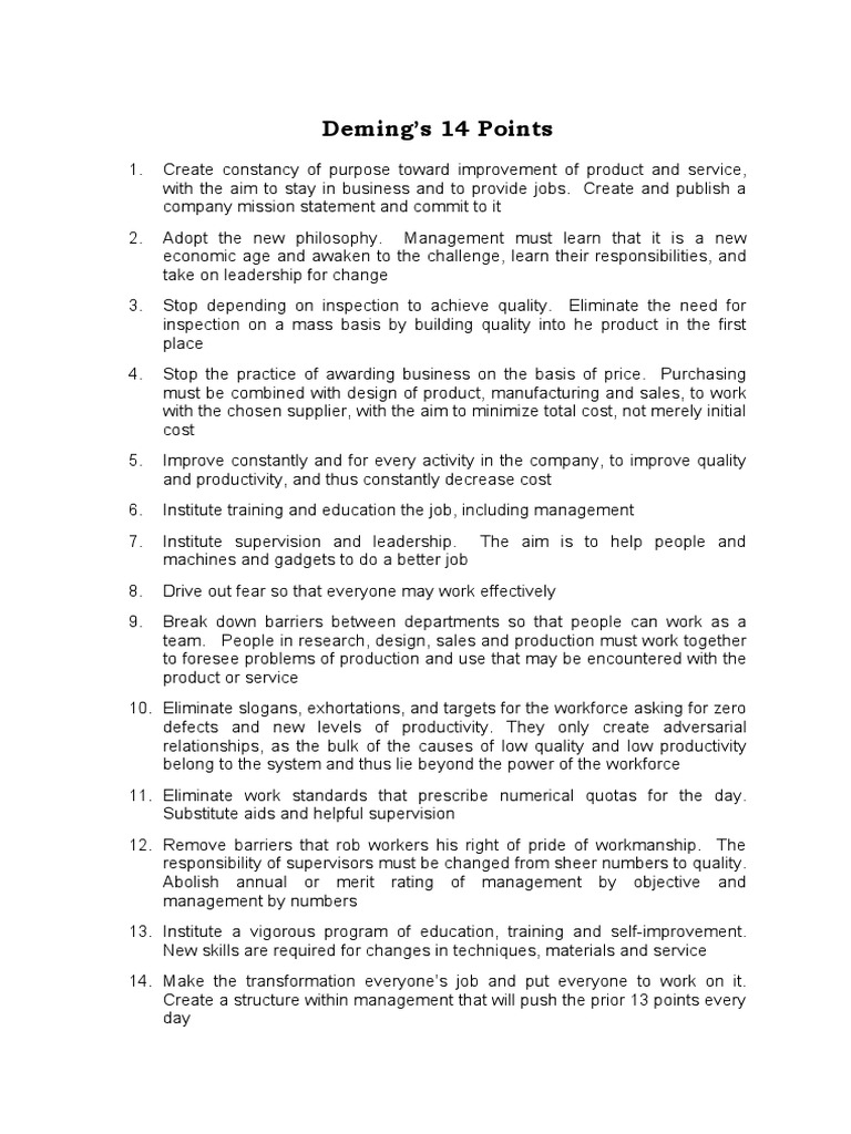 Deming, Juran, and Crosby Quality Principles | PDF | Business | Economies