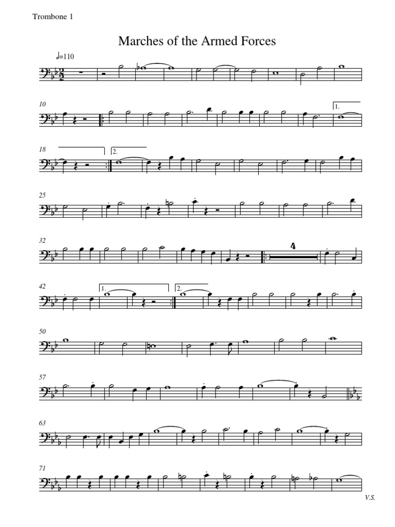 Marches of The Armed Forces: Trombone 1 | PDF
