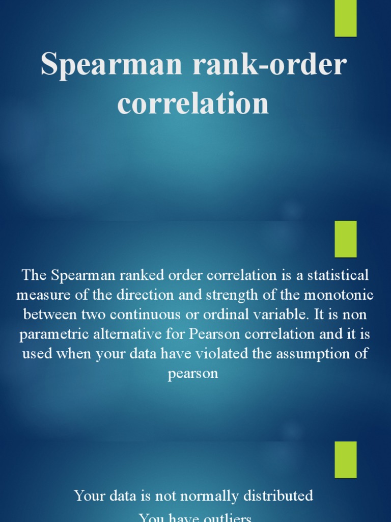 Spearman Rank-Order Correlation Explained | PDF