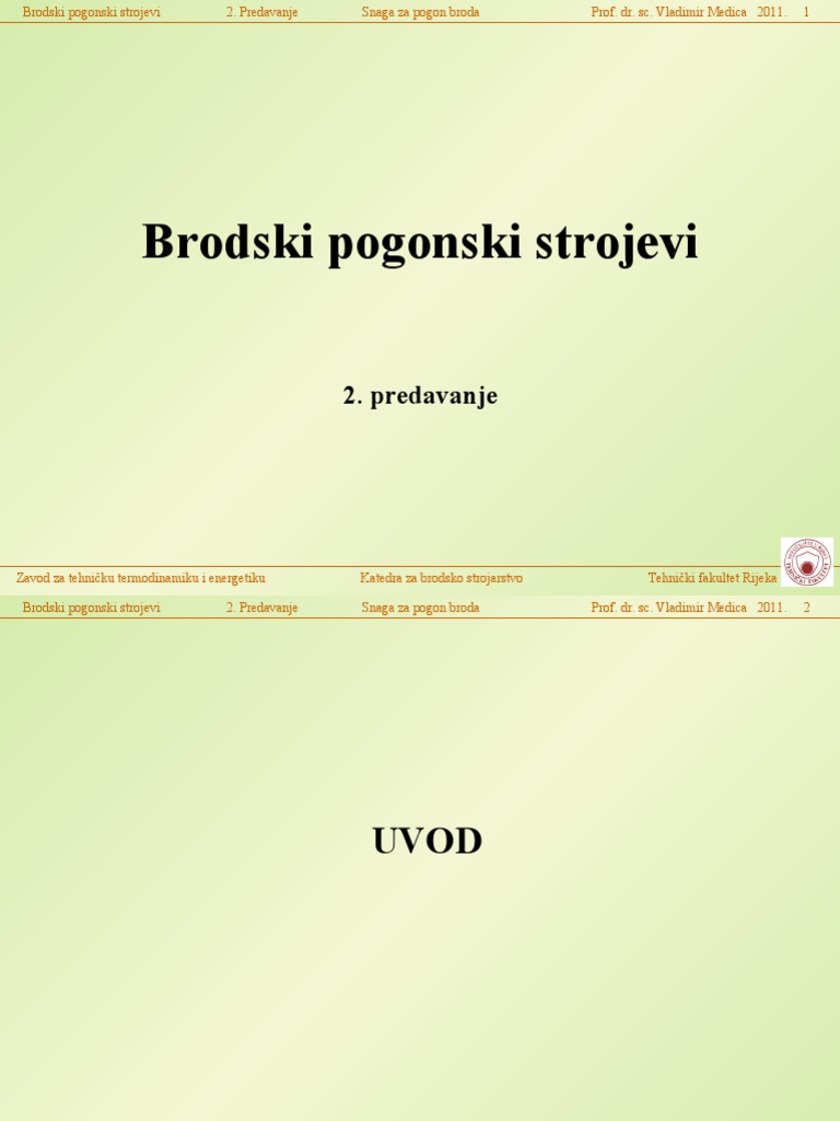 Brodski Pogonski Strojevi - RITEH Pred 2 | PDF