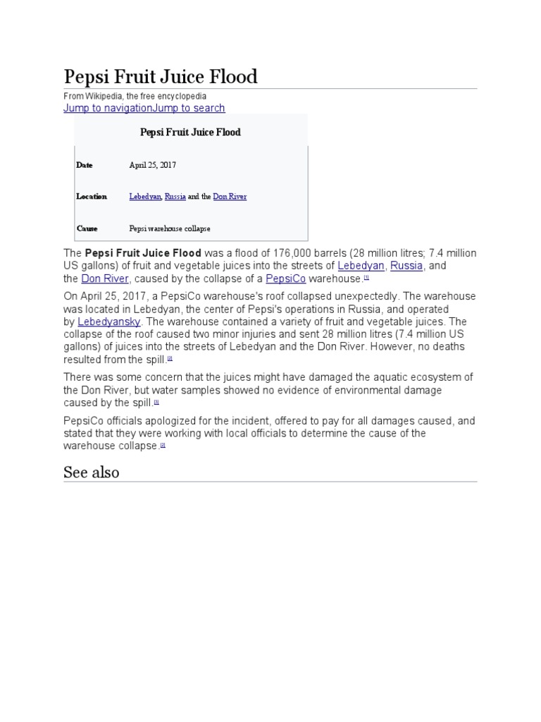 Pepsi Fruit Juice Flood | PDF