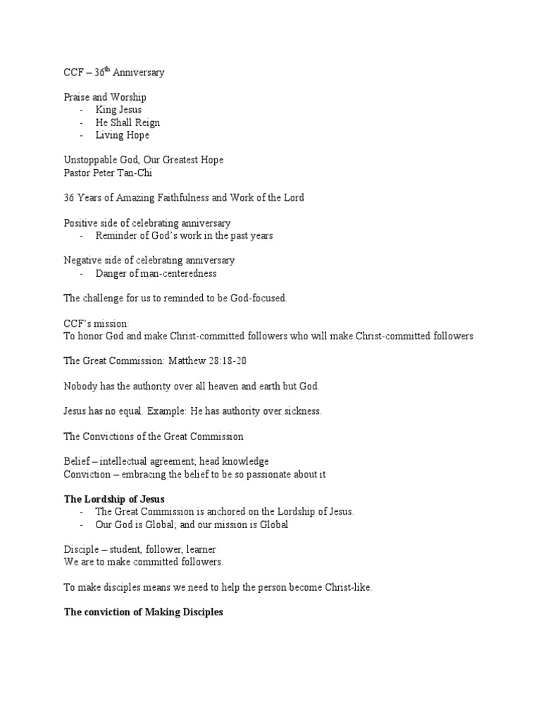 The Great Commission and the Convictions of Christ-Centered ...