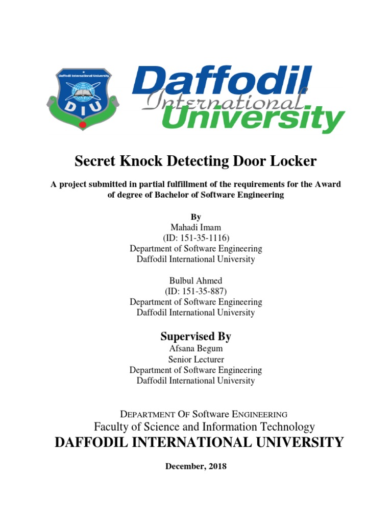 Knock Knock Lock Door Pdf Pdf Arduino Electronics