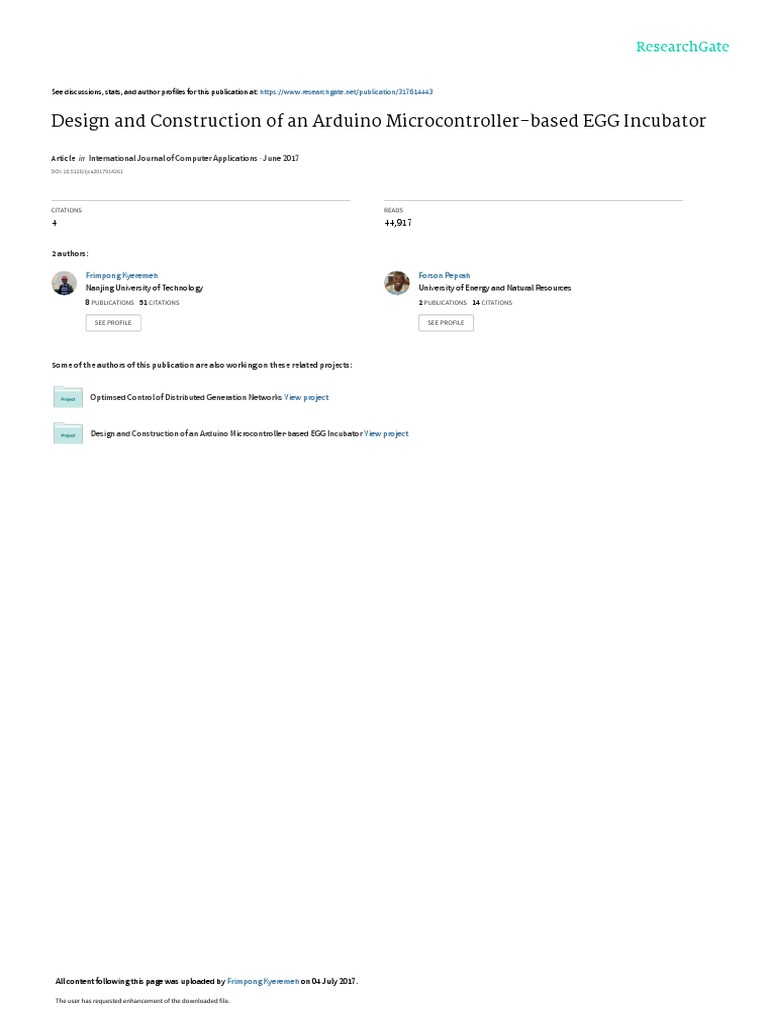 Design and Construction of An Arduino Microcontrol PDF | PDF | Heat Transfer | Convection