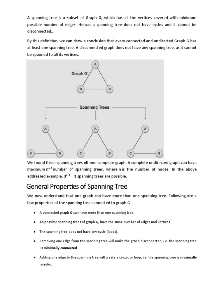 A Spanning Tree Is A Subset of Graph G | PDF | Graph Theory | Theoretical Computer Science