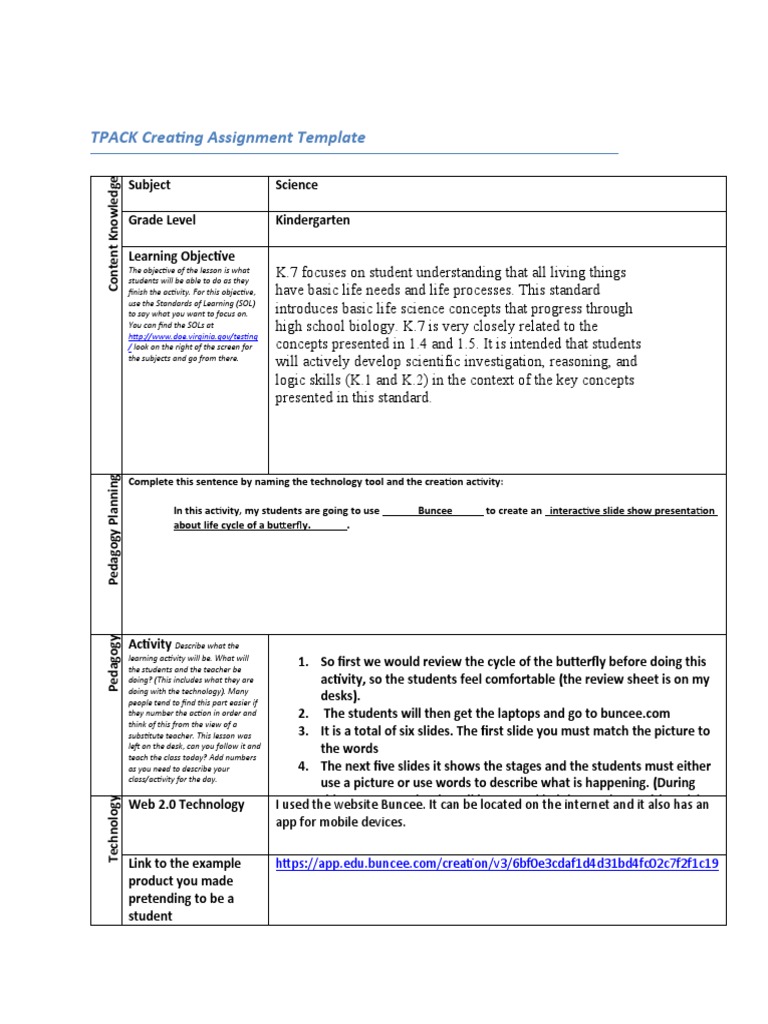 Tpack Template Creating Fall20 | PDF | Mobile App | Teachers