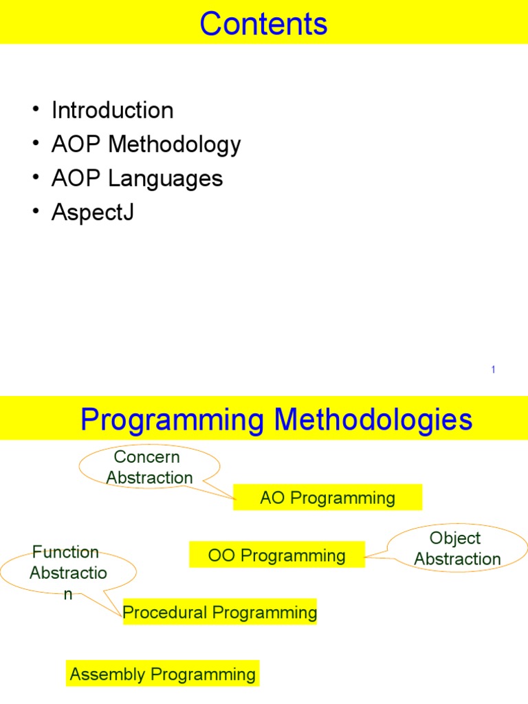 Introduction Aop Methodology Aop Languages Aspectj Pdf Object Oriented Programming