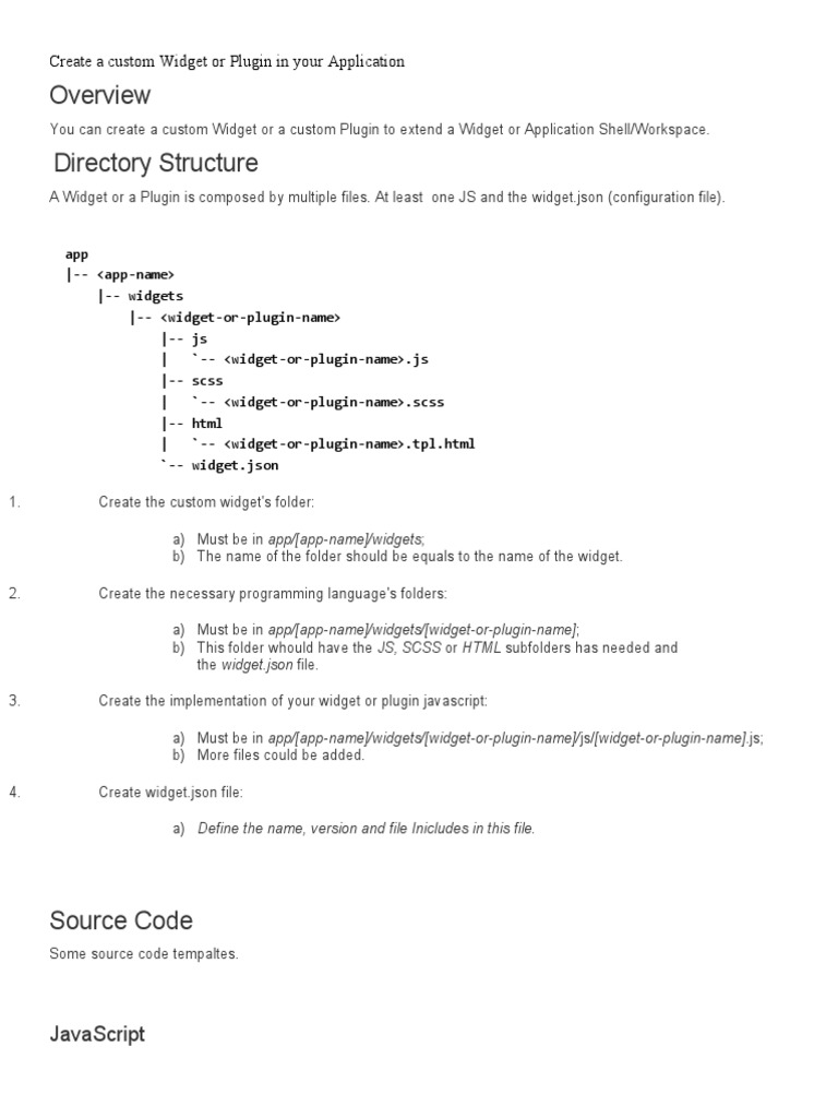 Custom Widget and Plugin Guide | PDF | Information Technology ...