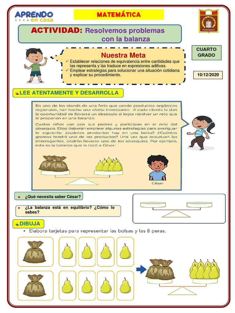 Problemas de Equilibrio con Balanzas | PDF | Balanza | Enseñanza de ...
