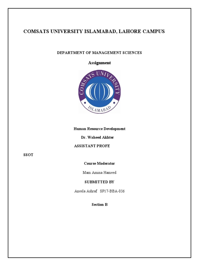 Comsats University Islamabad, Lahore Campus: Assignment | PDF ...
