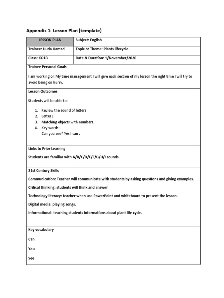 English Lesson Plan - Letter J | PDF | Lesson Plan | Teachers