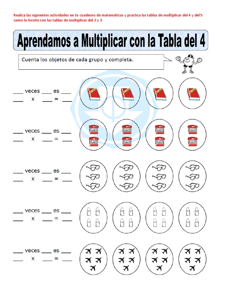 Actividades de Multiplicación 4 y 5 | PDF
