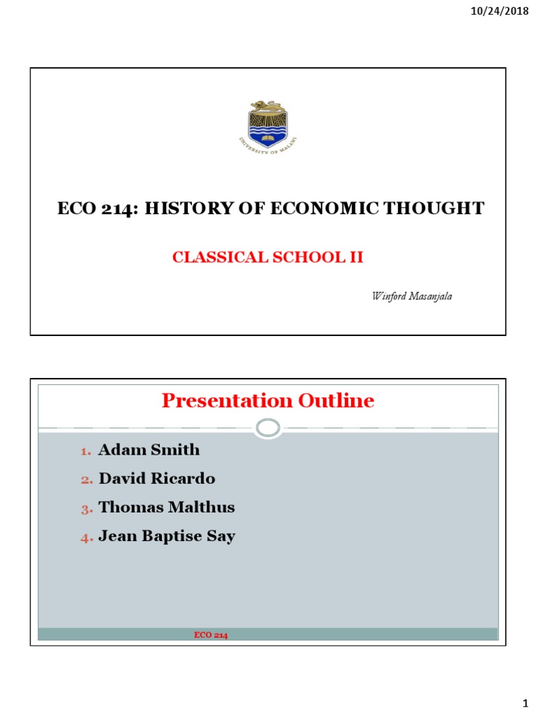 LECTURE 8 CLASSICAL ECONOMISTS v1 | PDF | Value (Economics) | Labour ...